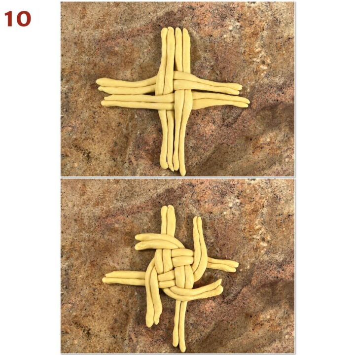 How to Braid an Eight Strand Challah Two Ways - Scotch & Scones