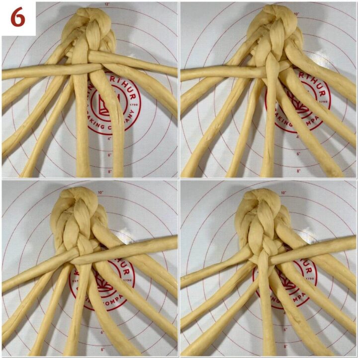 How to Braid an Eight Strand Challah Two Ways - Scotch & Scones